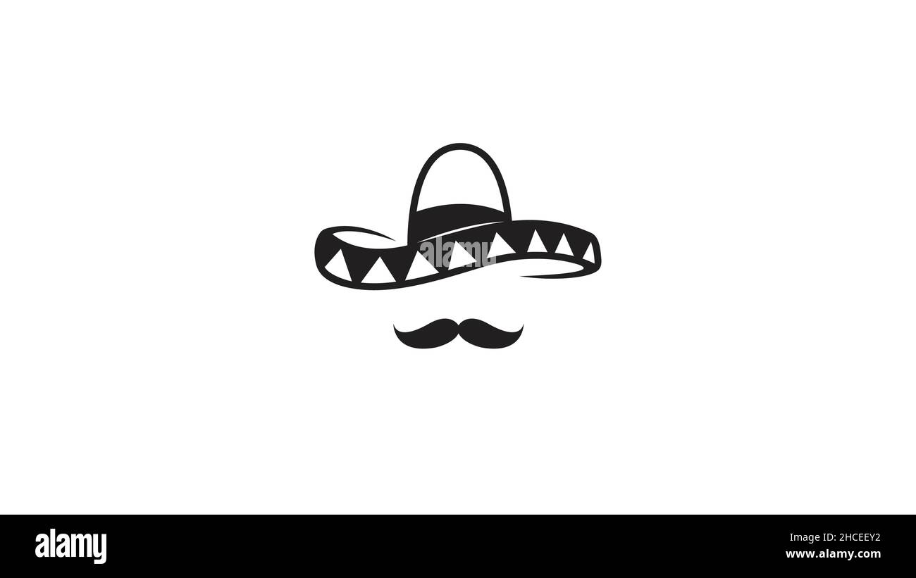 Creative Mexican Sombrero Mustache Head Traditional Logo Vector Design ...