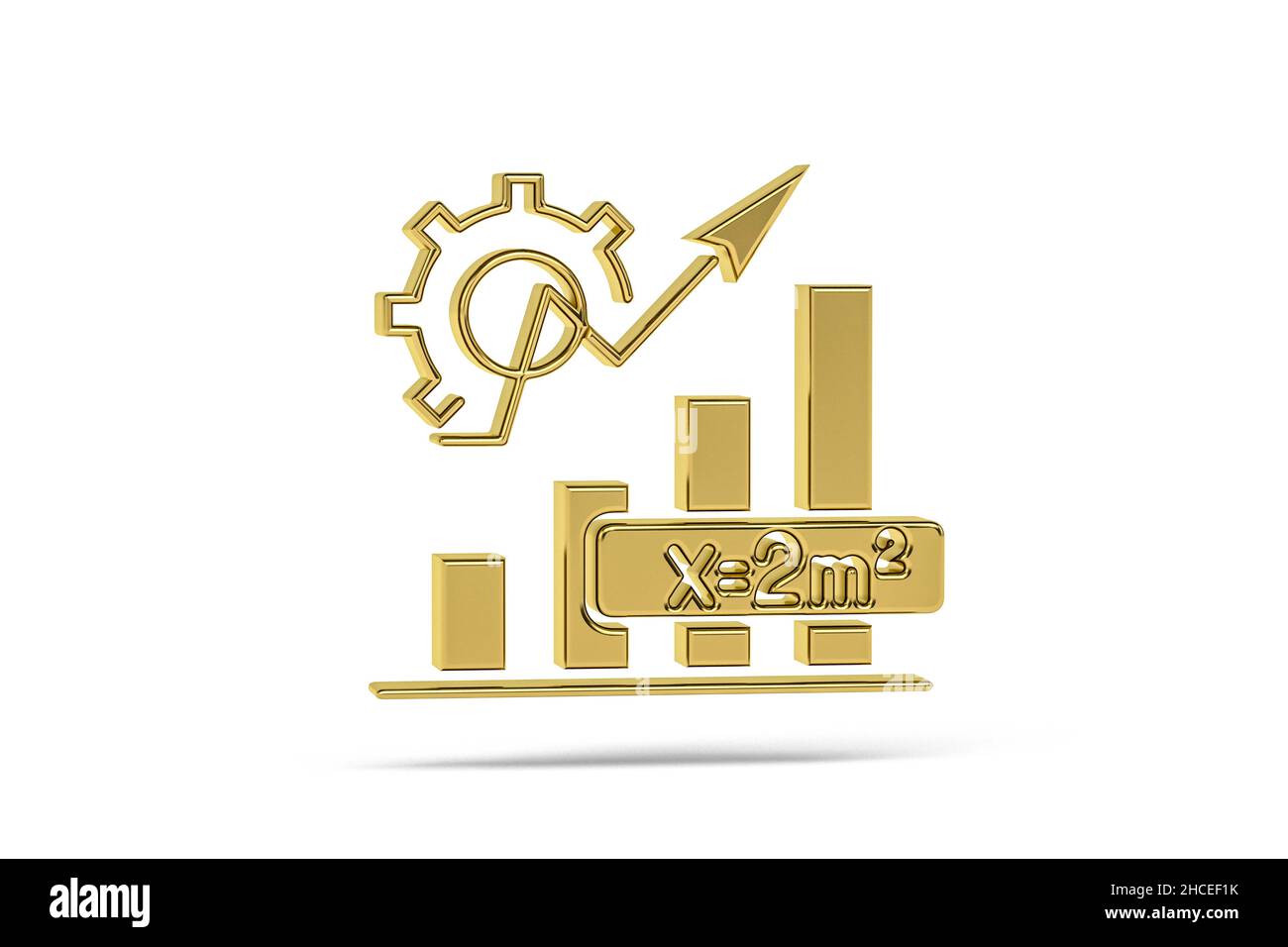 Golden 3d math formula icon isolated on white background - 3d render ...