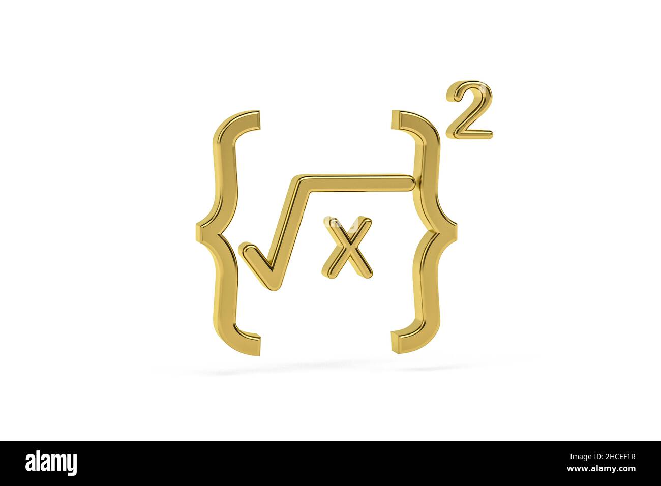 Golden 3d math formula icon isolated on white background - 3d render ...