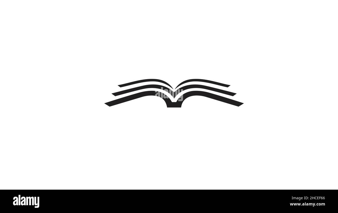 Creative Black Open Book Logo Vector Icon Design Stock Vector Image ...