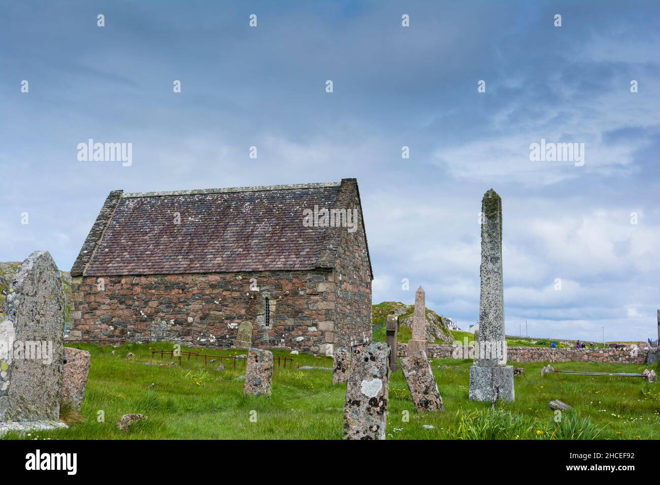 Reilig Oran graveyard and St. Oran's Chapel, Isle of Iona Stock Photo ...