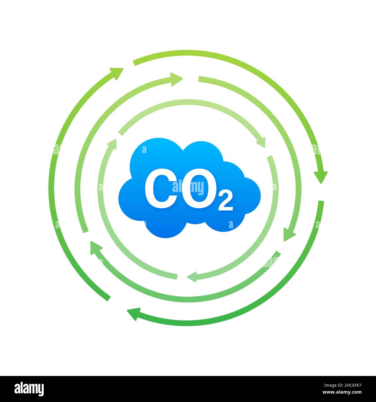 CO2 logo in flat style isolated on empty background. Flat icon on white ...