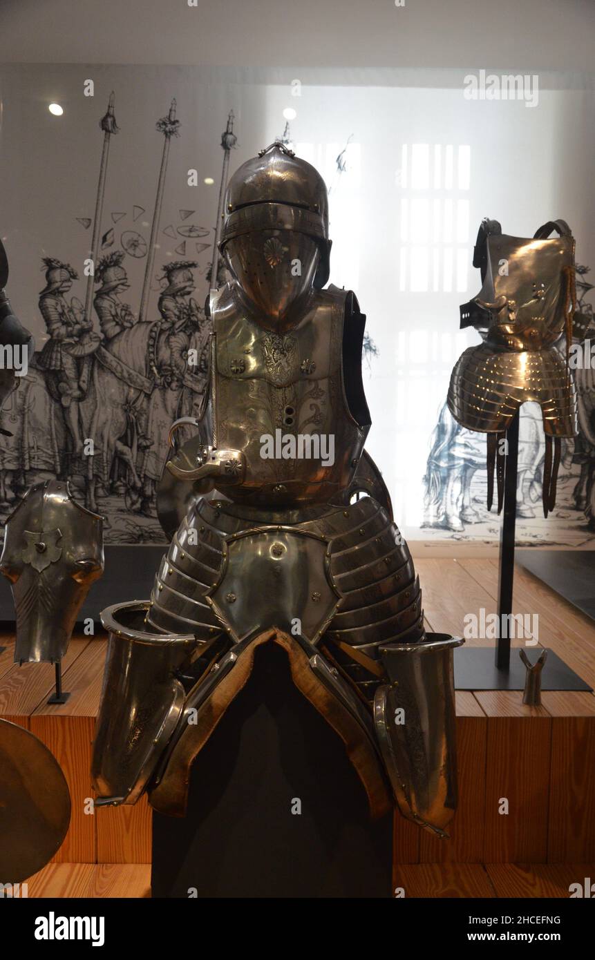 Close-up of original armor in the Army Museum of the Palace Les ...