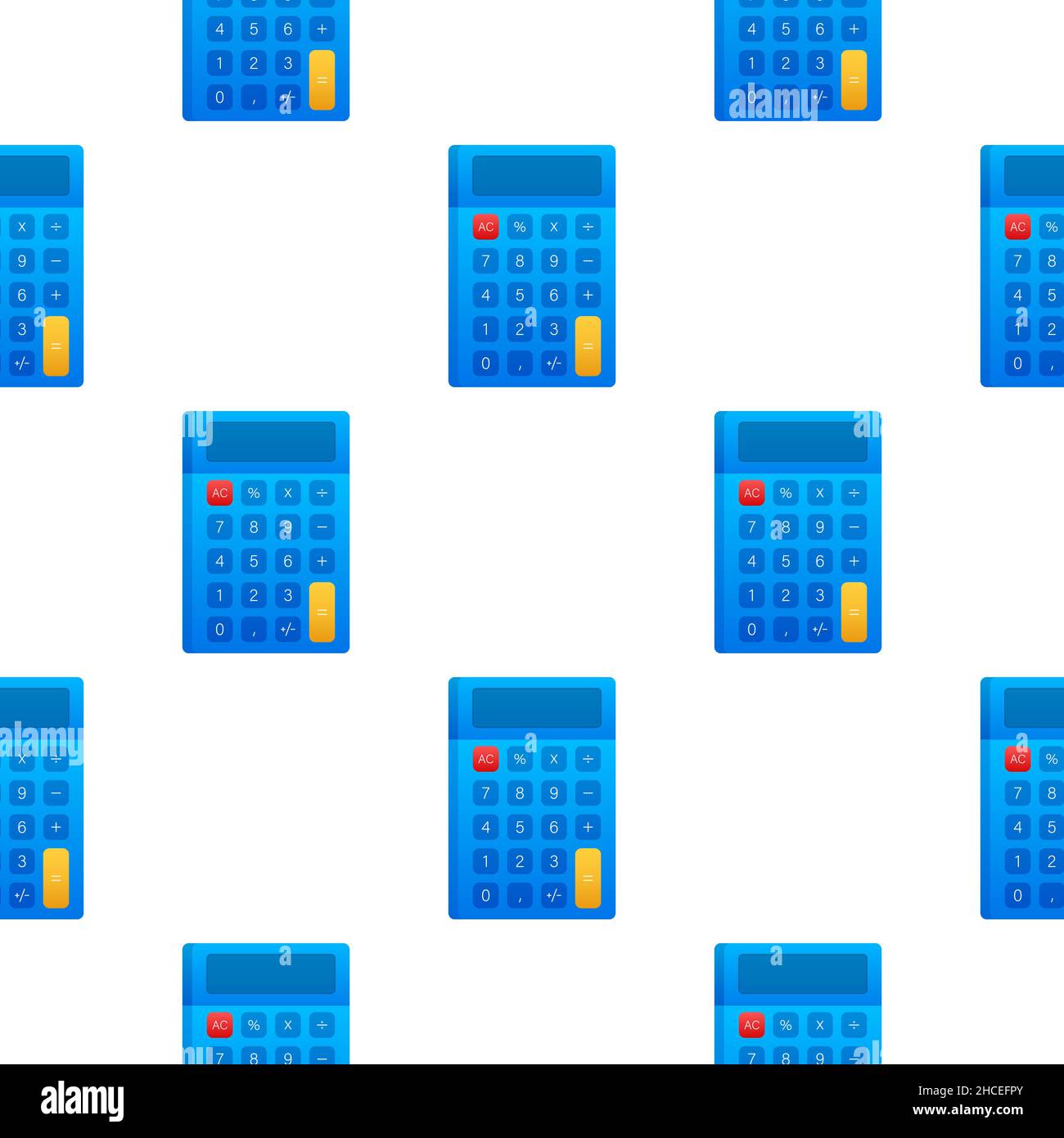 Blue calculator pattern on white background. Modern design. Electronic ...