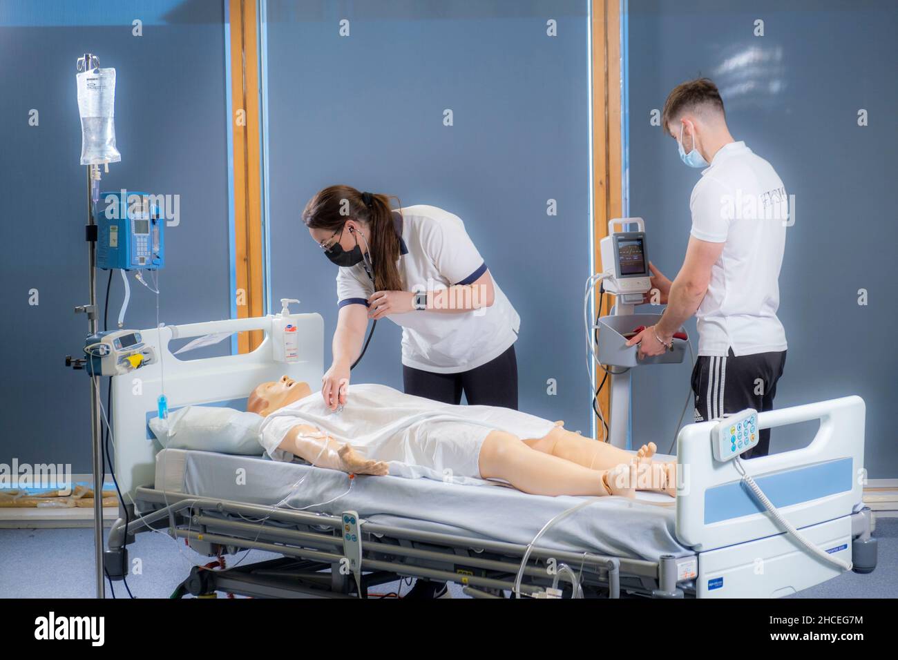 Student nurses training realistic medical dummy hi-res stock ...
