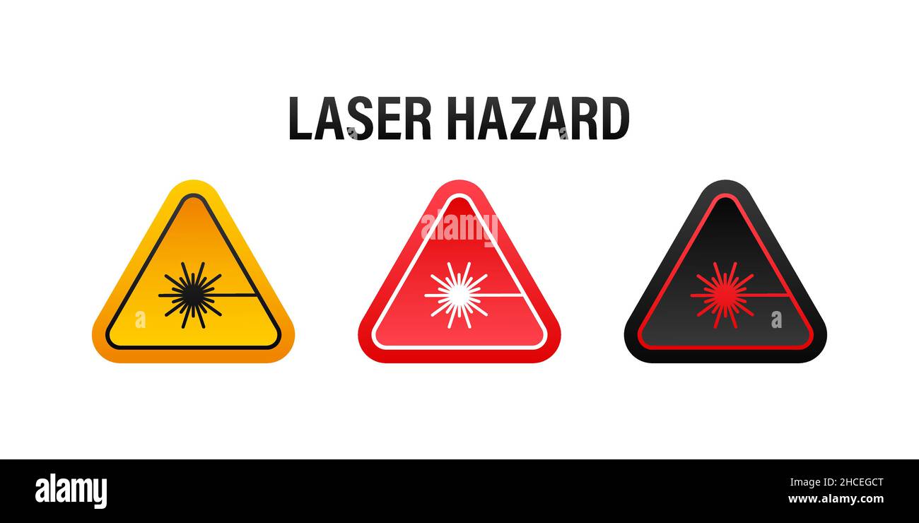 Cartoon style icon with laser hazard. Vector icon. Vector graphic Stock ...