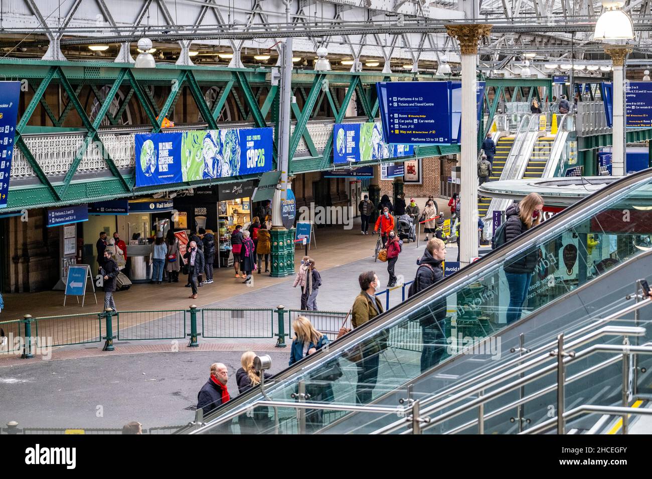 Commuters traveling on trains and in busy railway stations Stock Photo ...