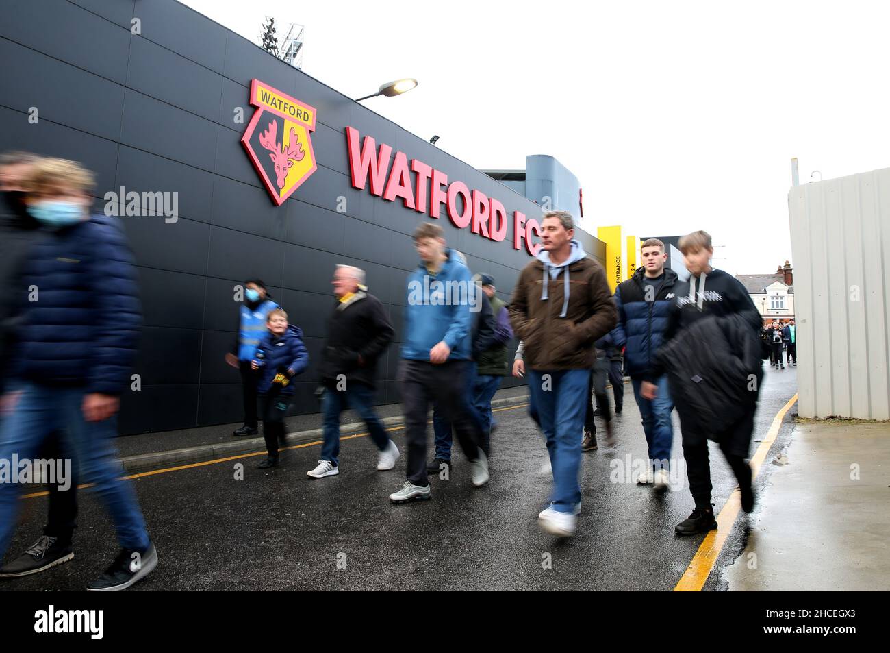 Watford fans outside the ground before the Premier League match at ...