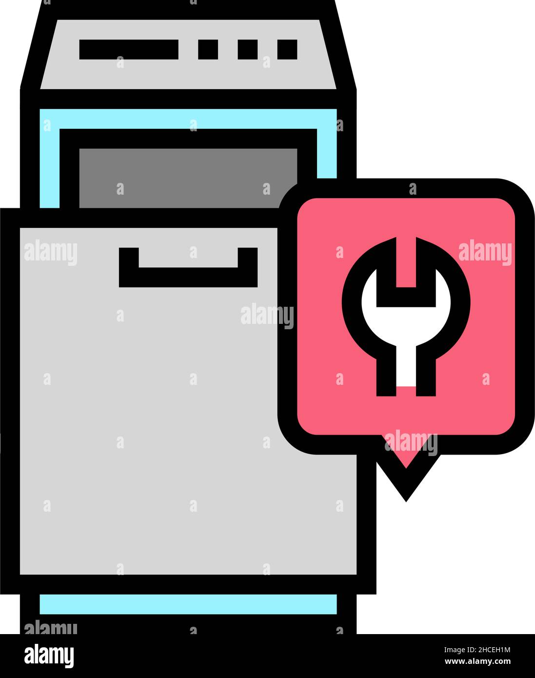 trash compactor repair color icon vector illustration Stock Vector ...