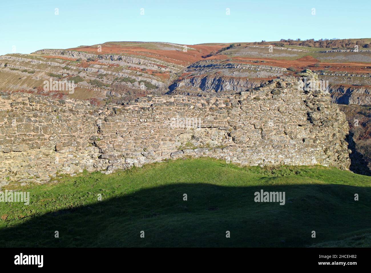 Eglwyseg rocks viewed from Dinas Bran Castle, Llangollen Stock Photo ...