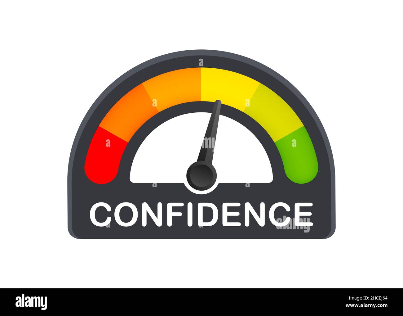 Illustration with confidence indicator for concept design. Business ...