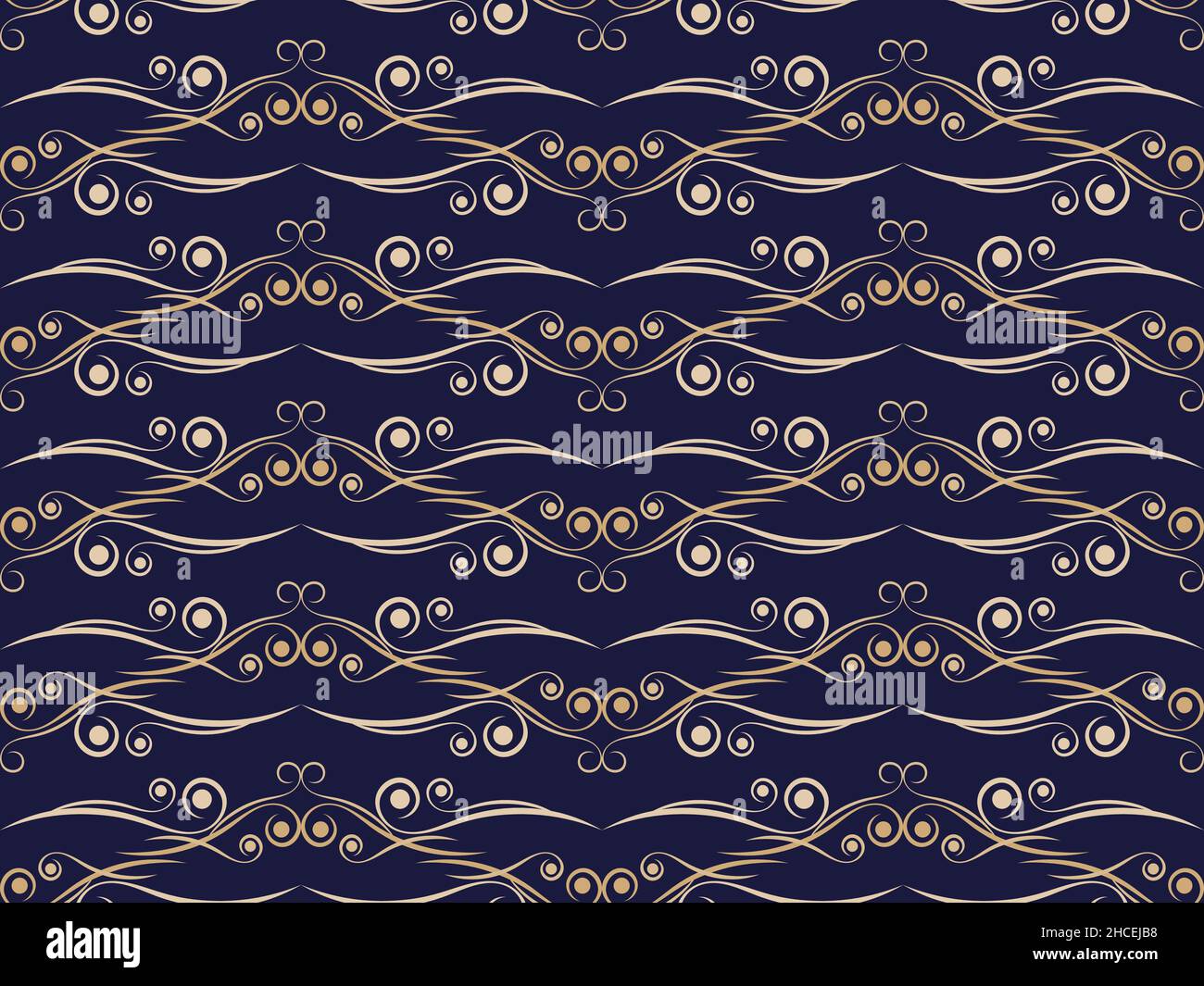 Art deco seamless pattern. Vintage background with curls. Linear art ...