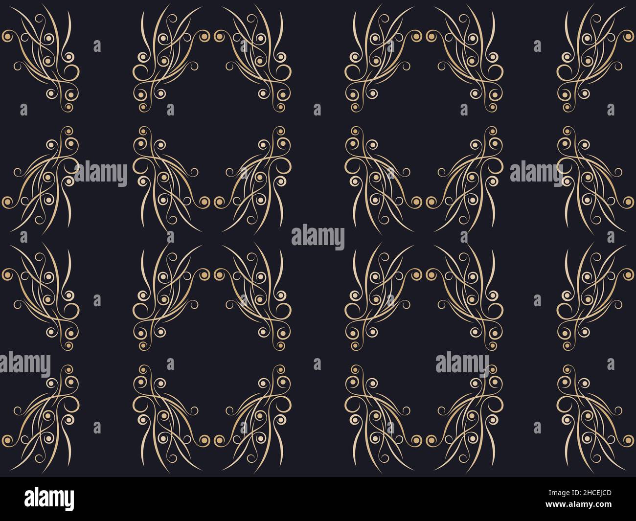 Art deco seamless pattern. Vintage background with curls. Linear art ...