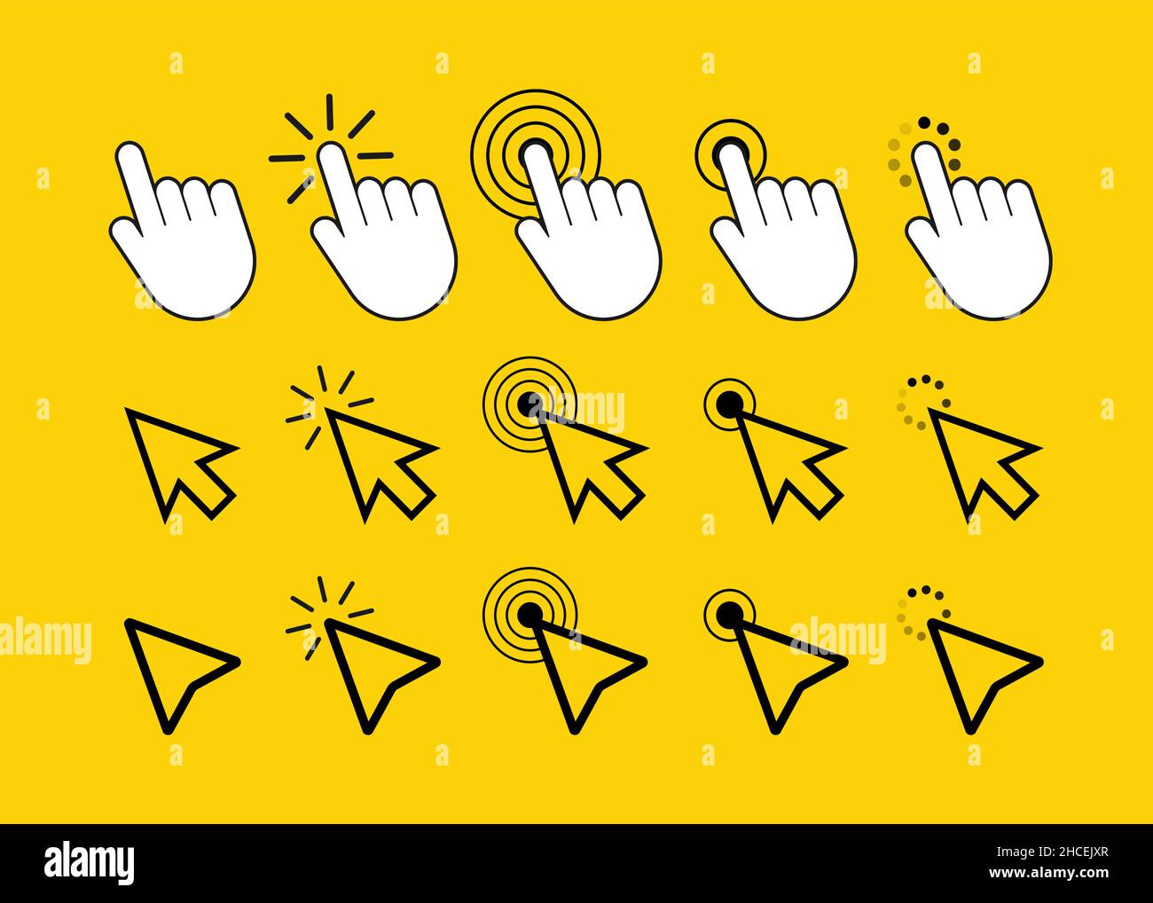 Finger click icon vector. Hand click icon. Push touch screen. Vector ...