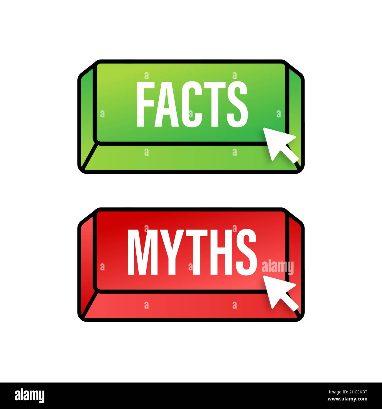 Myths facts button. Facts, great design for any purposes. Vector stock ...