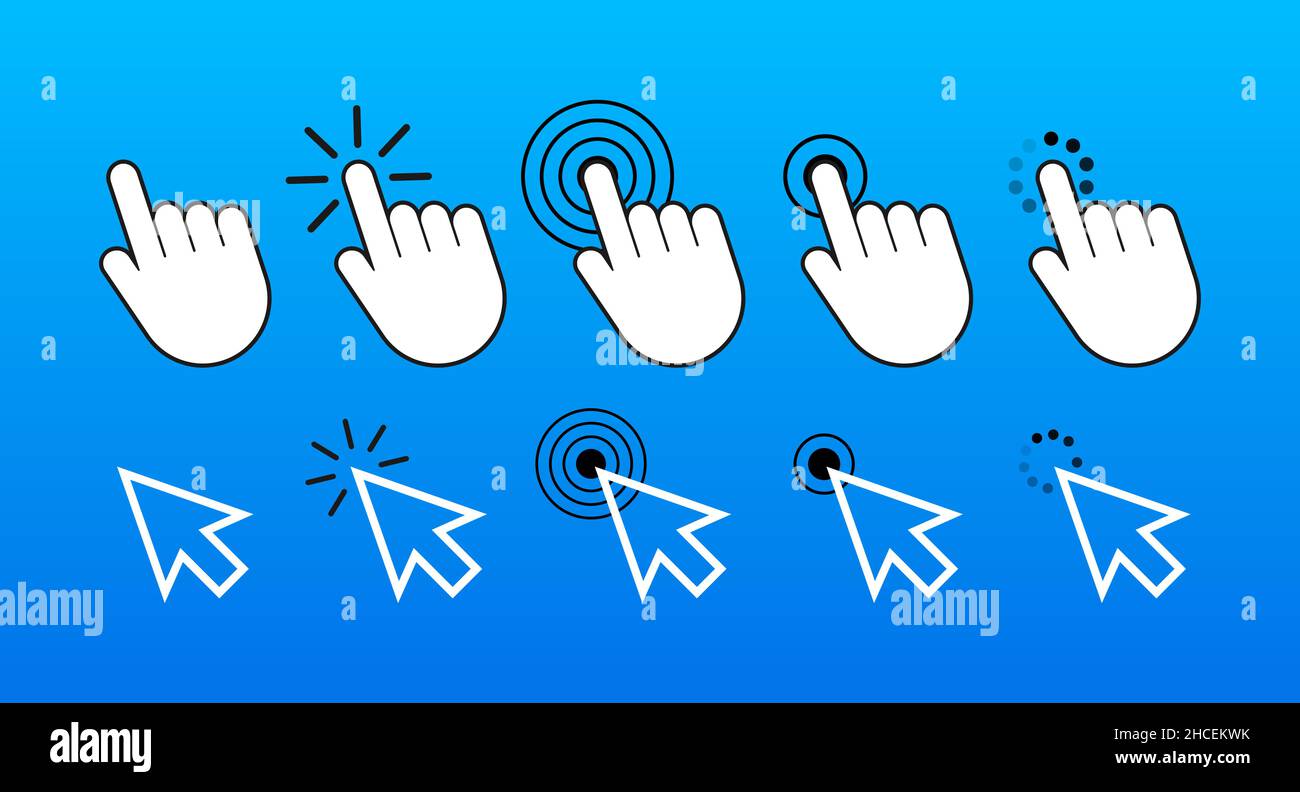Finger click icon vector. Hand click icon. Push touch screen. Vector ...