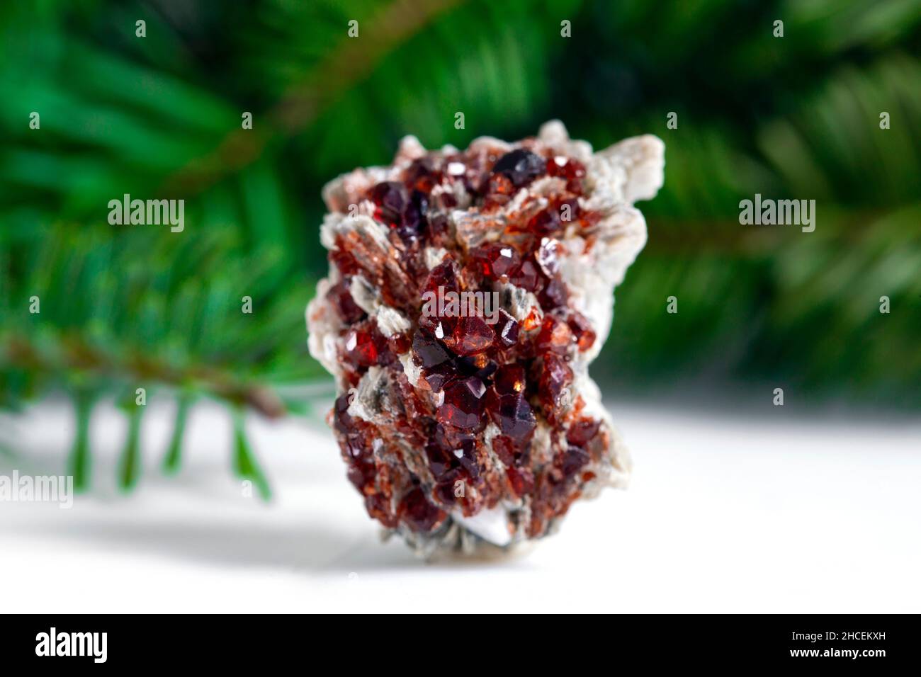 garnet mineral specimen stone rock geology gem crystal Stock Photo - Alamy