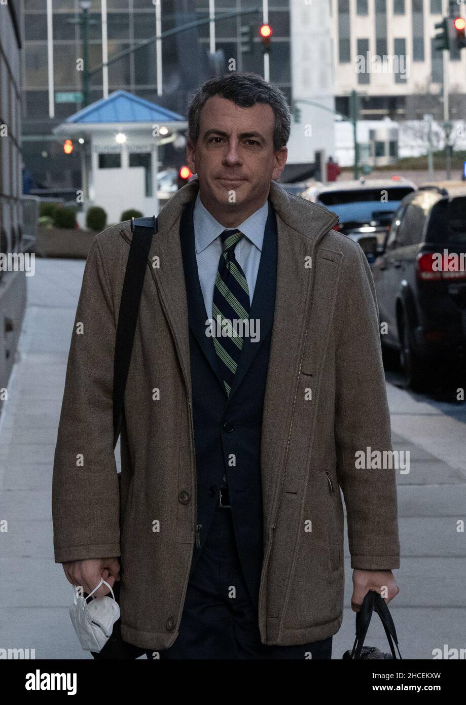 Defense counsel Christian Everdell arriving at the federal courthouse ...