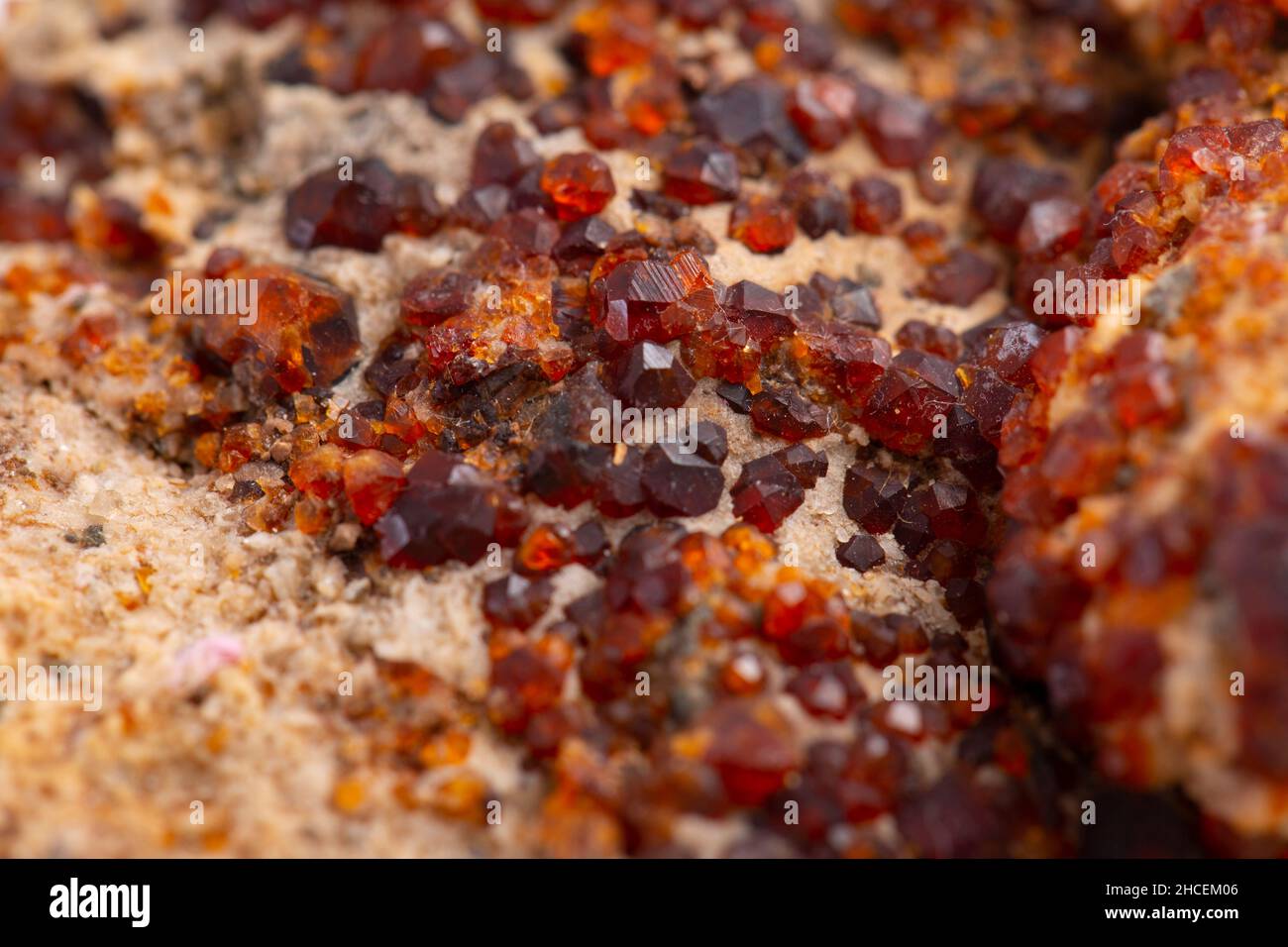 garnet mineral specimen stone rock geology gem crystal Stock Photo - Alamy
