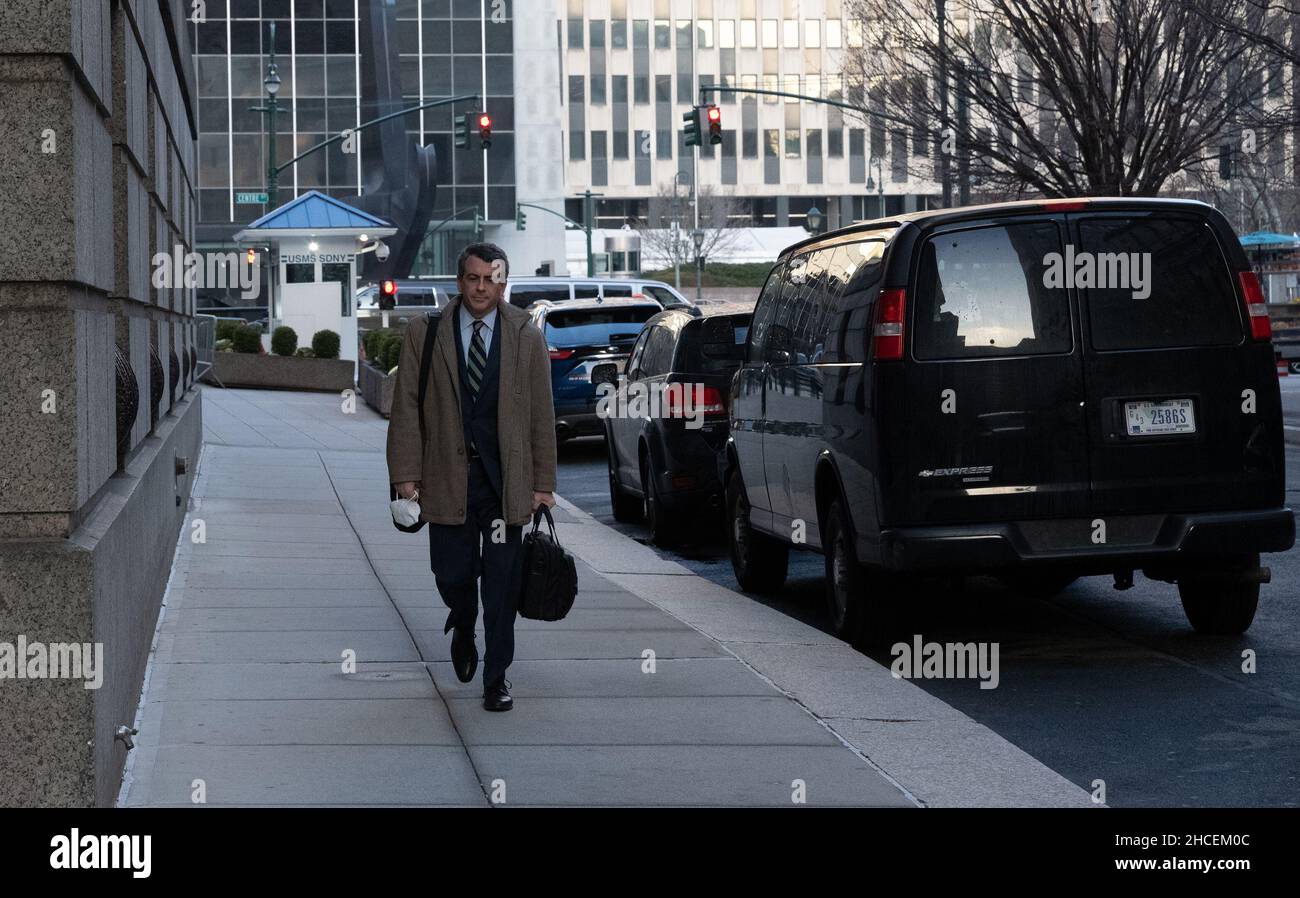 Defense counsel Christian Everdell arriving at the federal courthouse ...