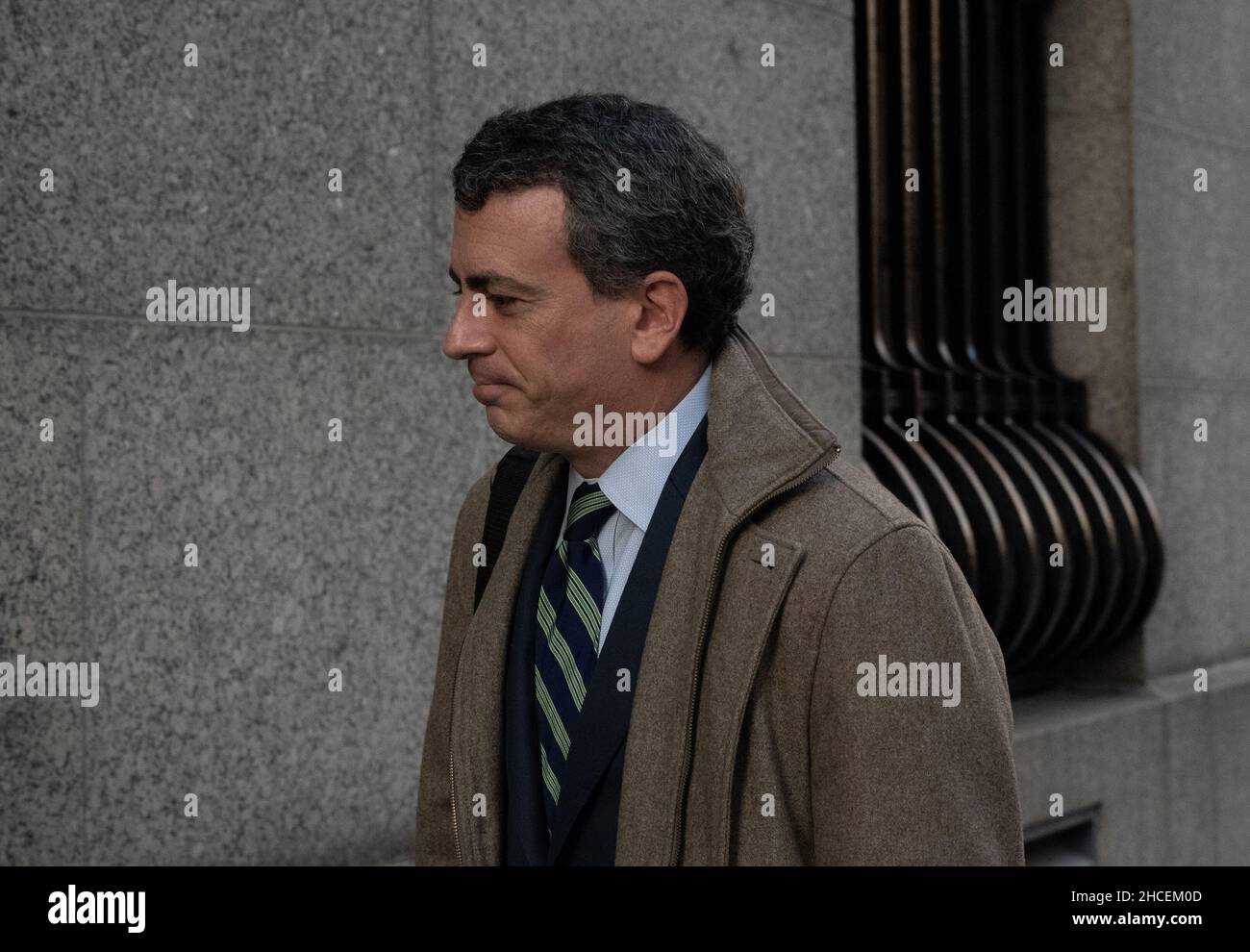 Defense counsel Christian Everdell arriving at the federal courthouse ...