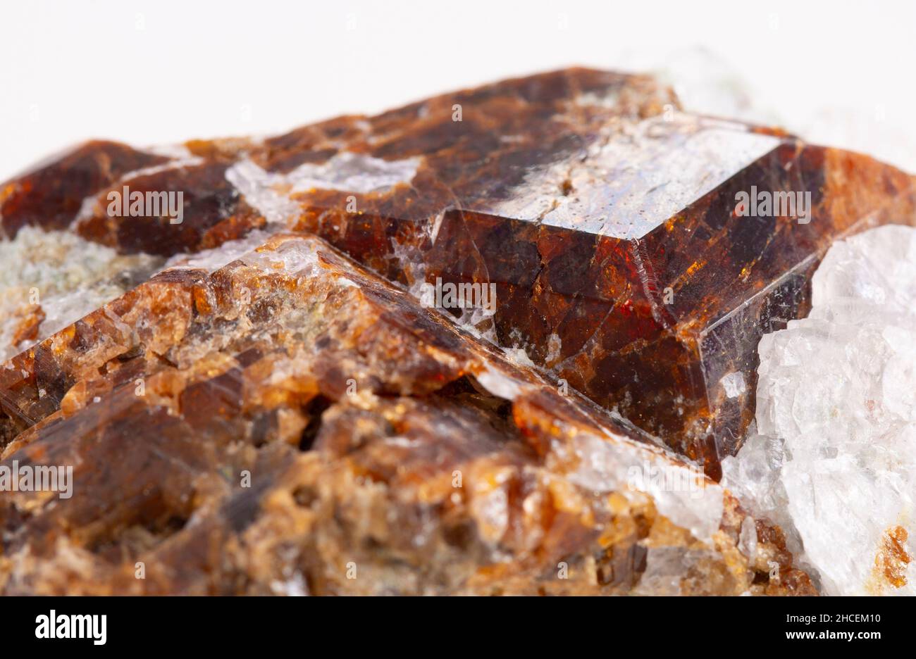 garnet mineral specimen stone rock geology gem crystal Stock Photo - Alamy