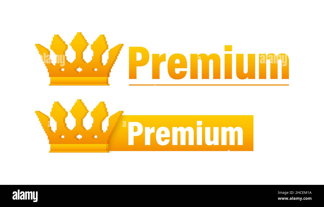 Premium. Premium sign in royal style on gold background. Luxury ...