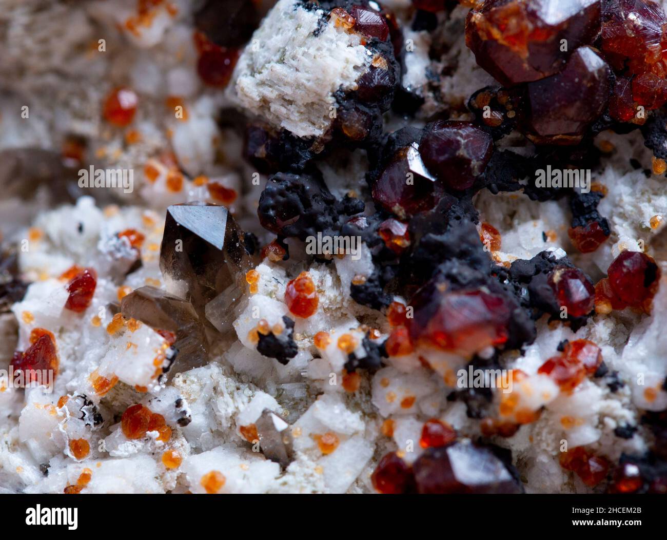 garnet mineral specimen stone rock geology gem crystal Stock Photo - Alamy