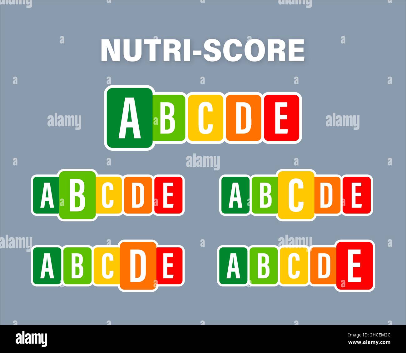 Nutri score for packaging design. Logo, icon, label. Vector stock ...