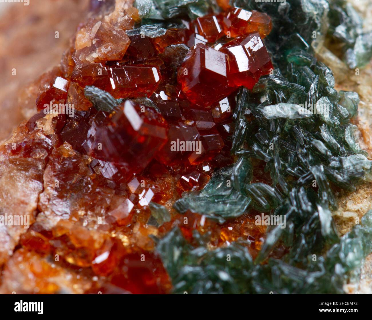 garnet mineral specimen stone rock geology gem crystal Stock Photo - Alamy