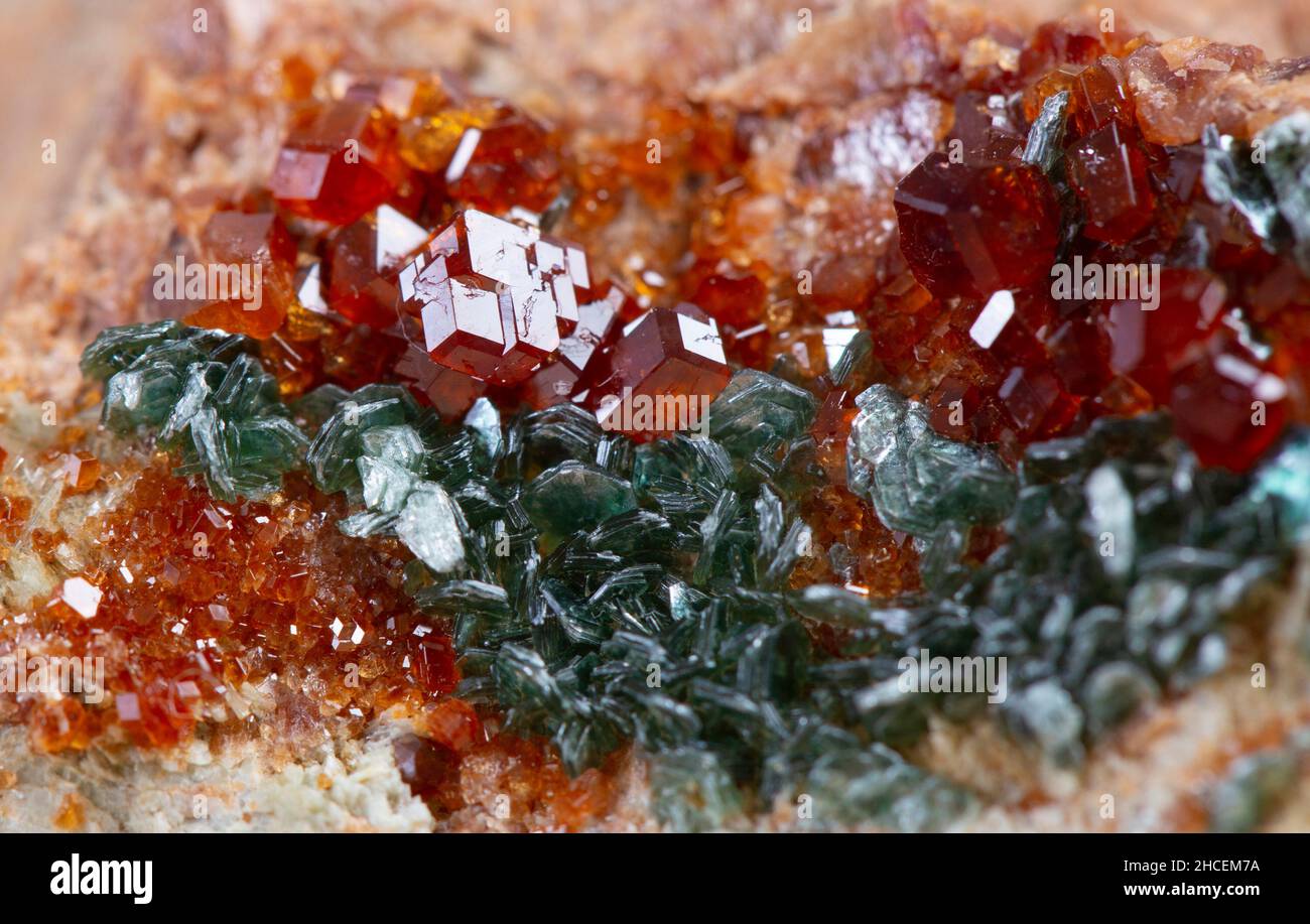 garnet mineral specimen stone rock geology gem crystal Stock Photo - Alamy