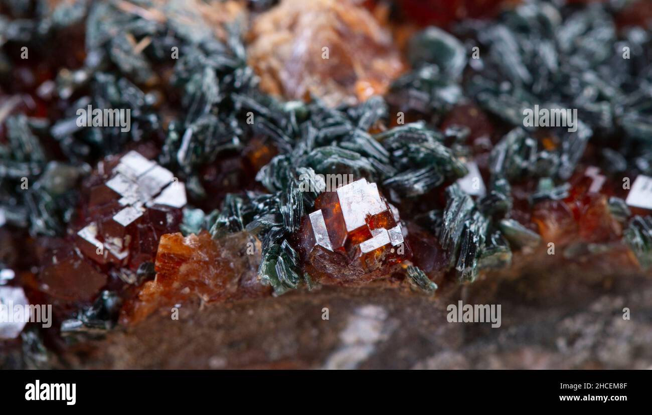 garnet mineral specimen stone rock geology gem crystal Stock Photo - Alamy