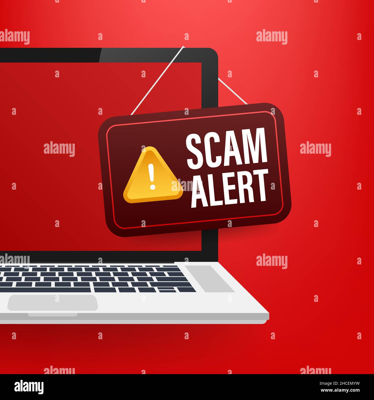 Scam alert. Hacker attack and web security vector concept, phishing ...