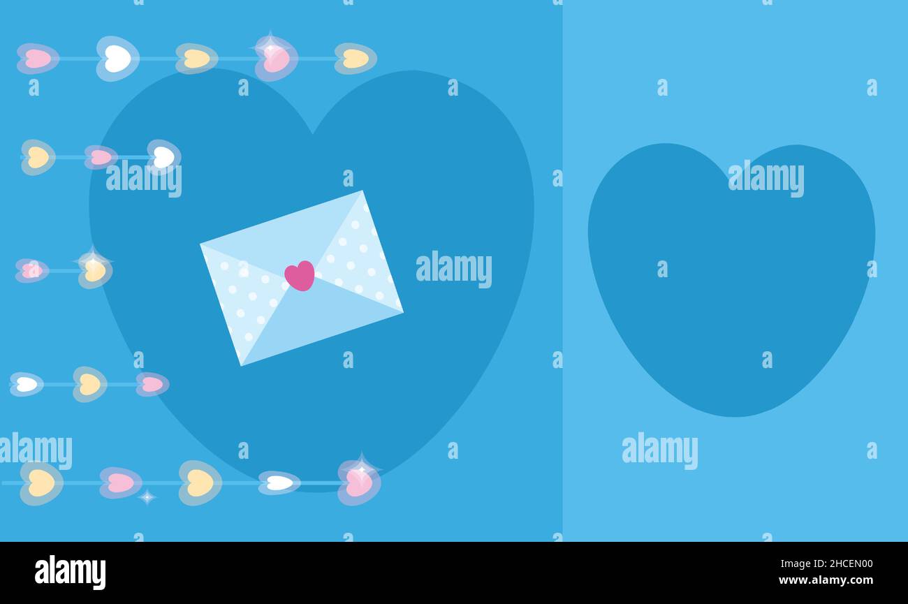 a small letter with heart on abstract sparkle background Stock Vector ...