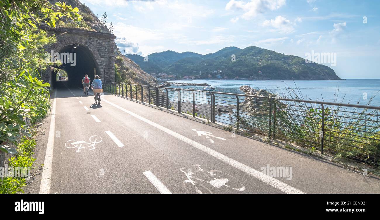 Bike path with people Stock Photo - Alamy
