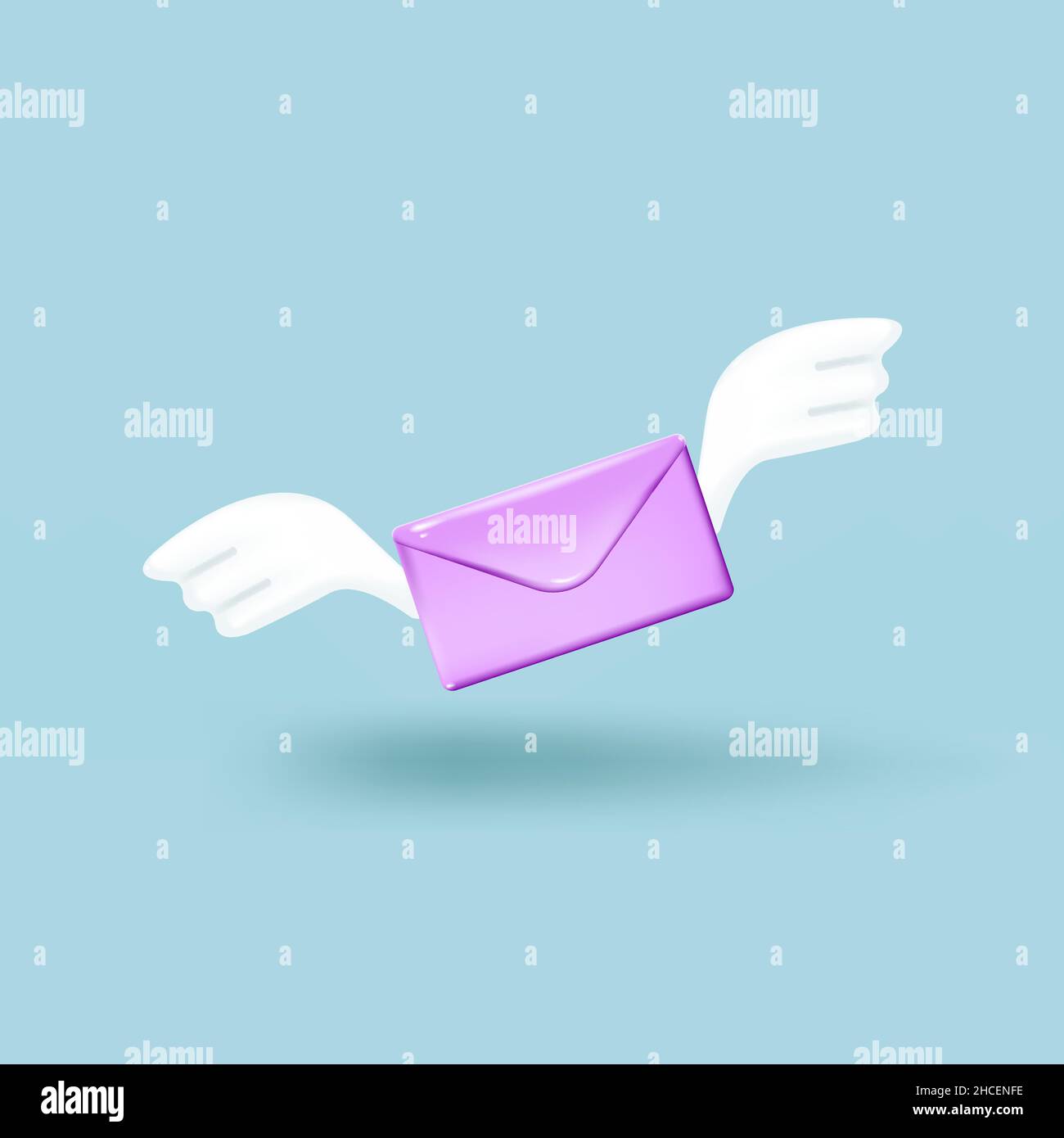 Flying envelope with wings. 3d style vector Stock Vector Image & Art ...
