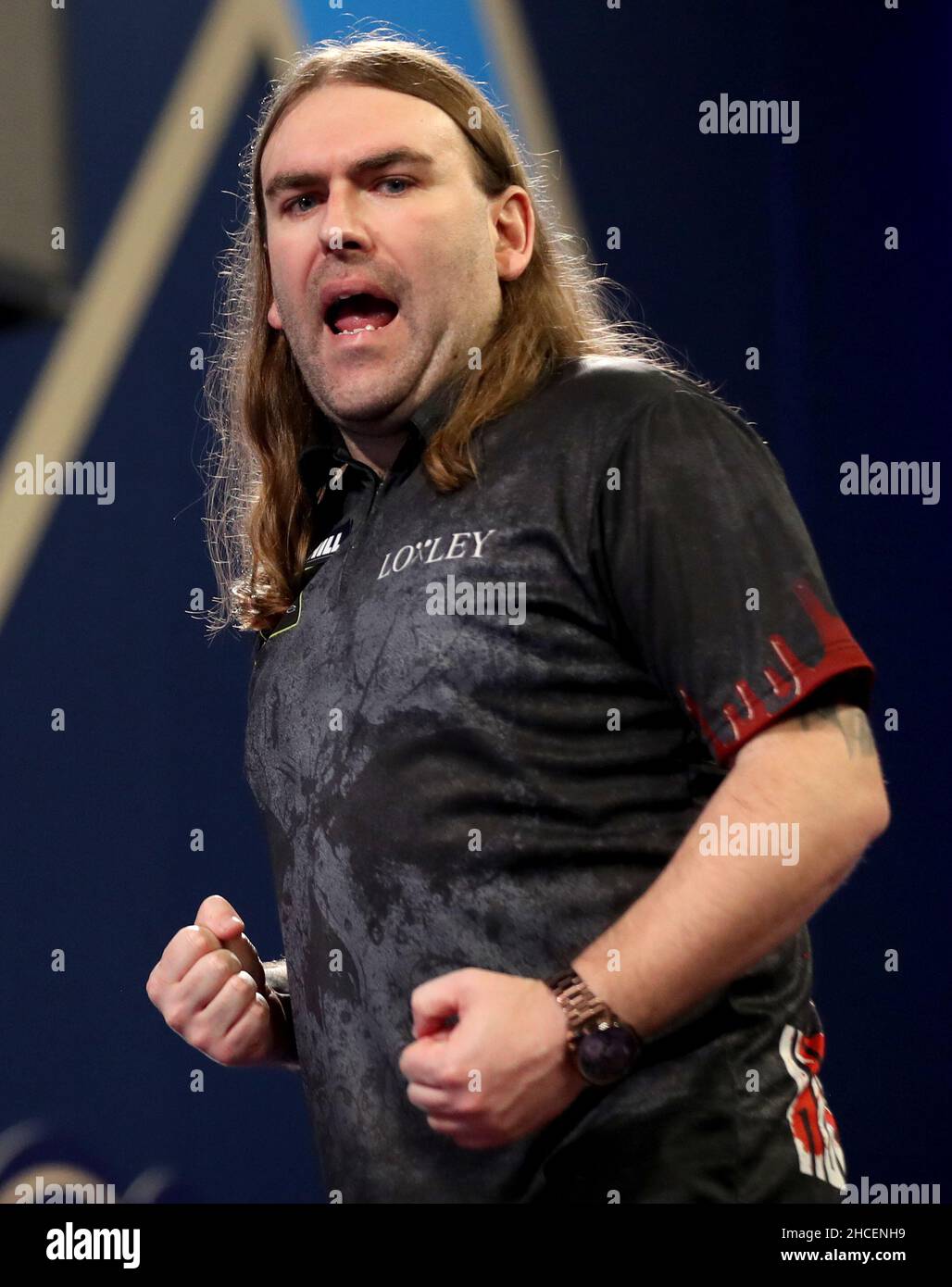 Ryan Searle celebrates against Danny Noppert during day eleven of the ...