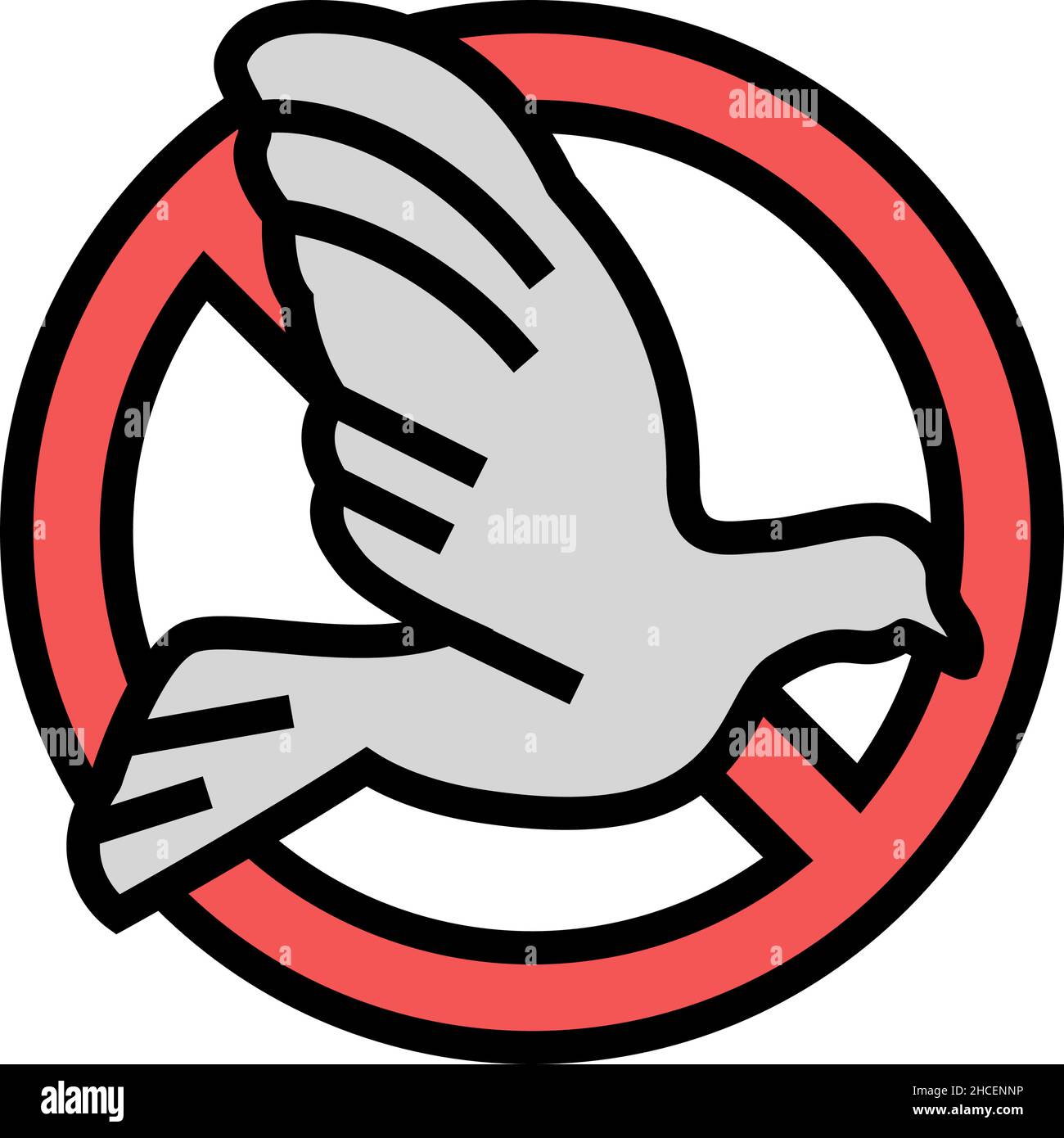 bird control color icon vector illustration Stock Vector Image & Art ...