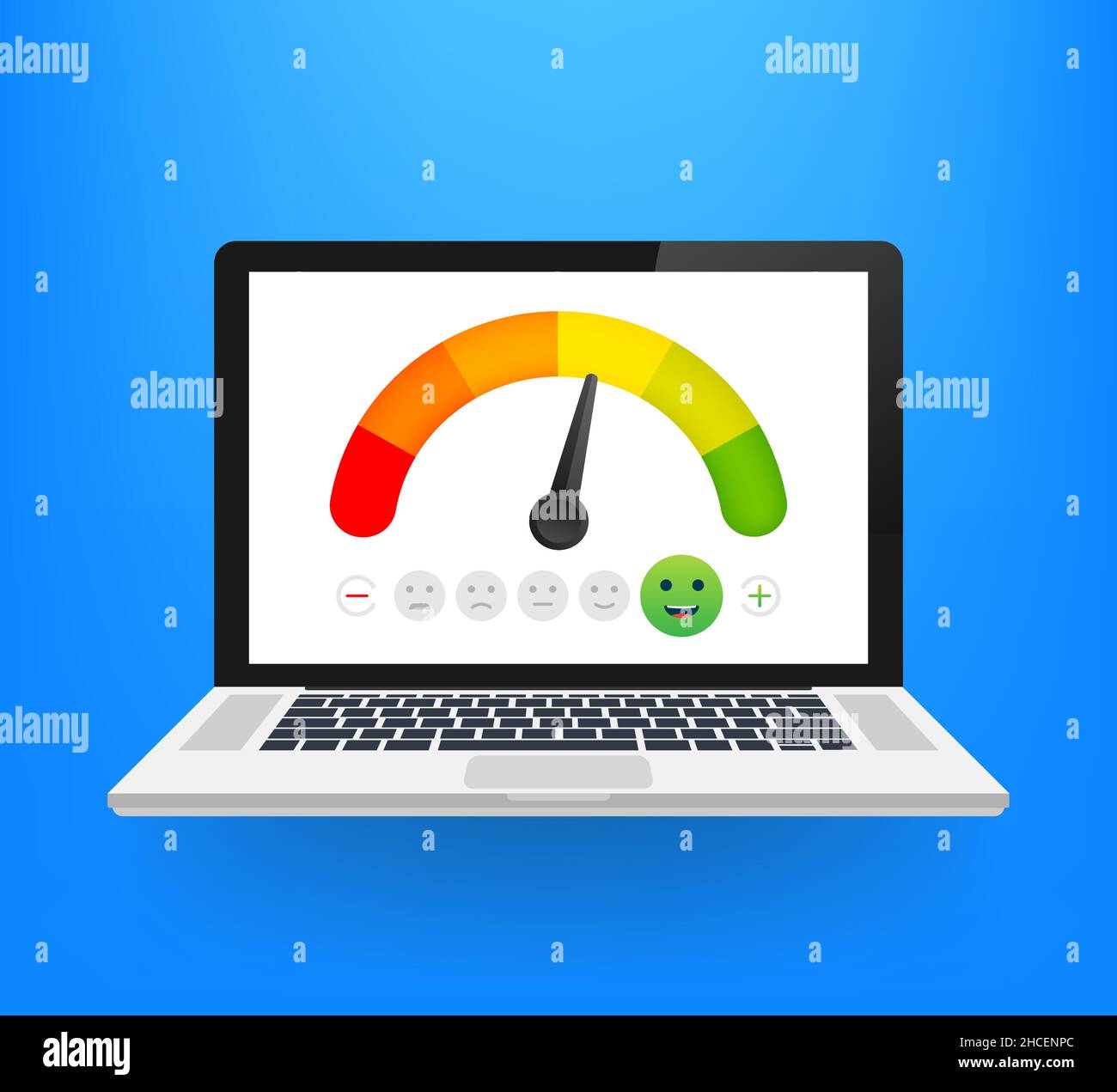 Emotion score on laptop. Business circle. Emotion score Stock Vector ...