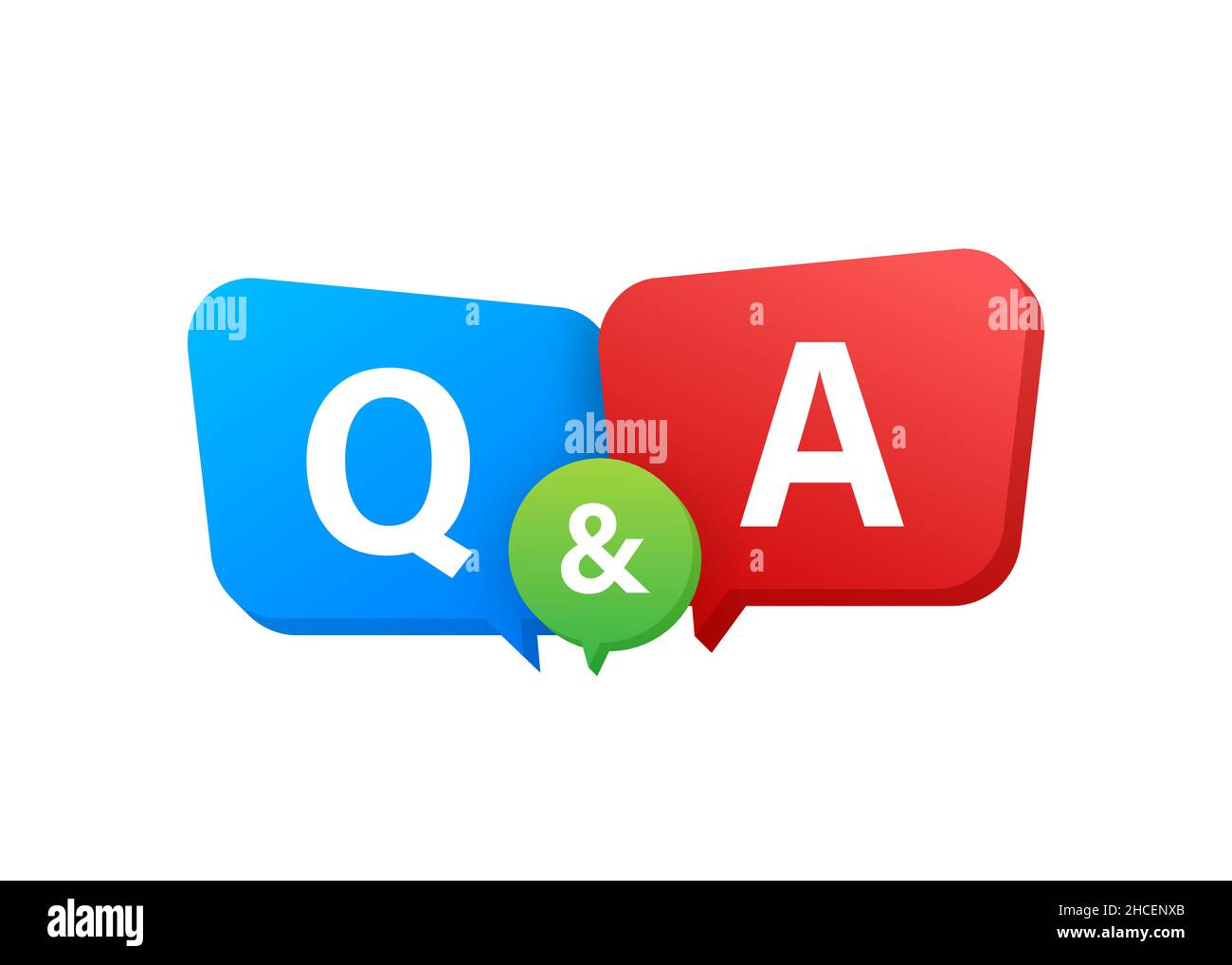 Question and Answer Bubble Chat on white background. Vector stock ...