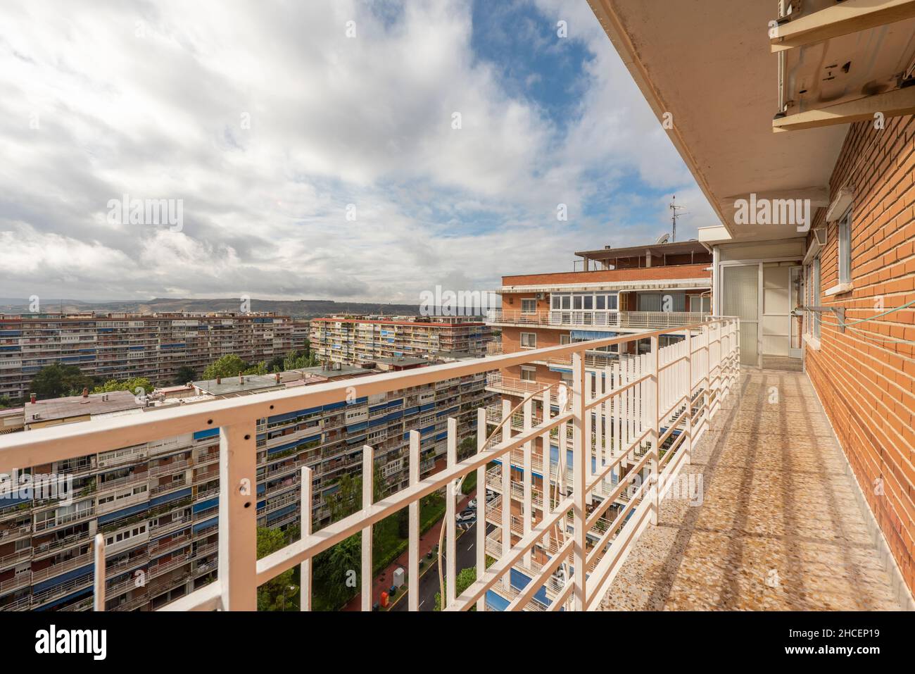 Residential housing complex seen from a long terrace Stock Photo - Alamy