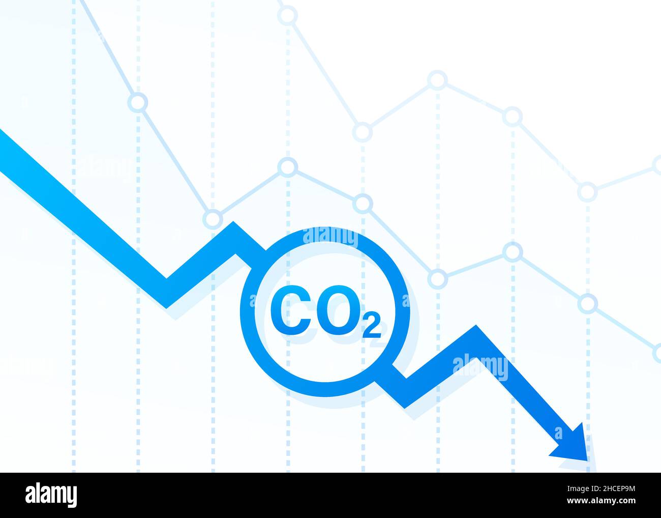CO2 decrease logo in flat style isolated on empty background. Flat icon ...