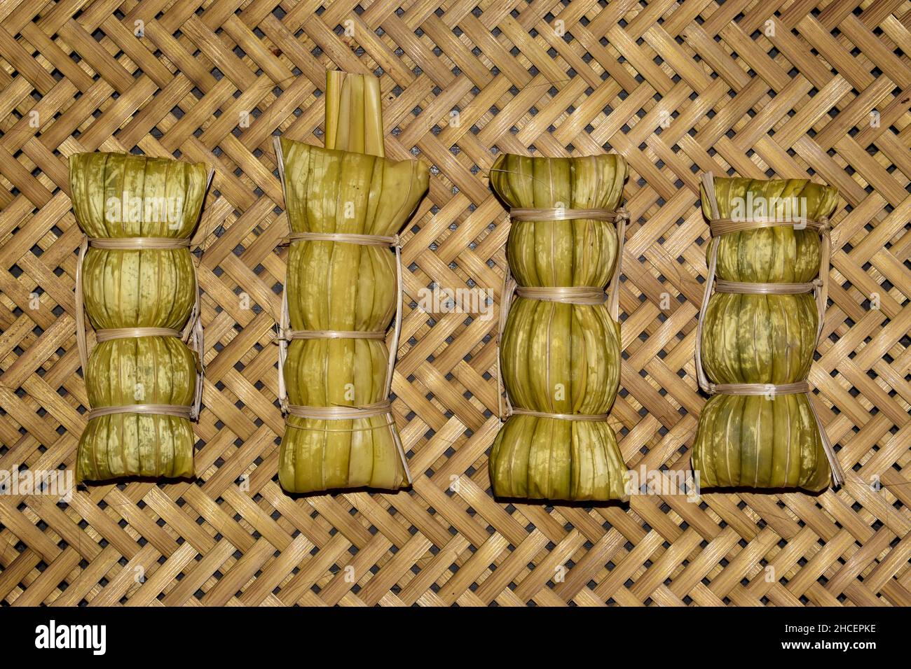Myanmar or Burmese traditional street food, glutinous rice zongzi Stock ...