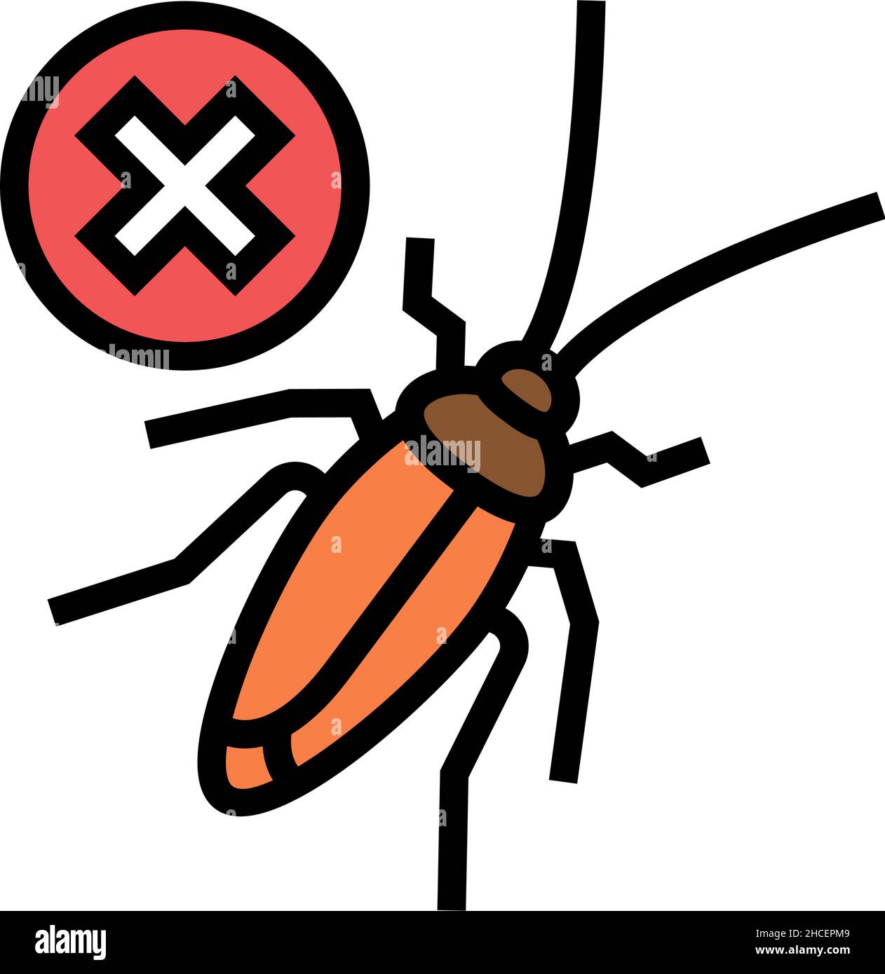cockroach control color icon vector illustration Stock Vector Image ...