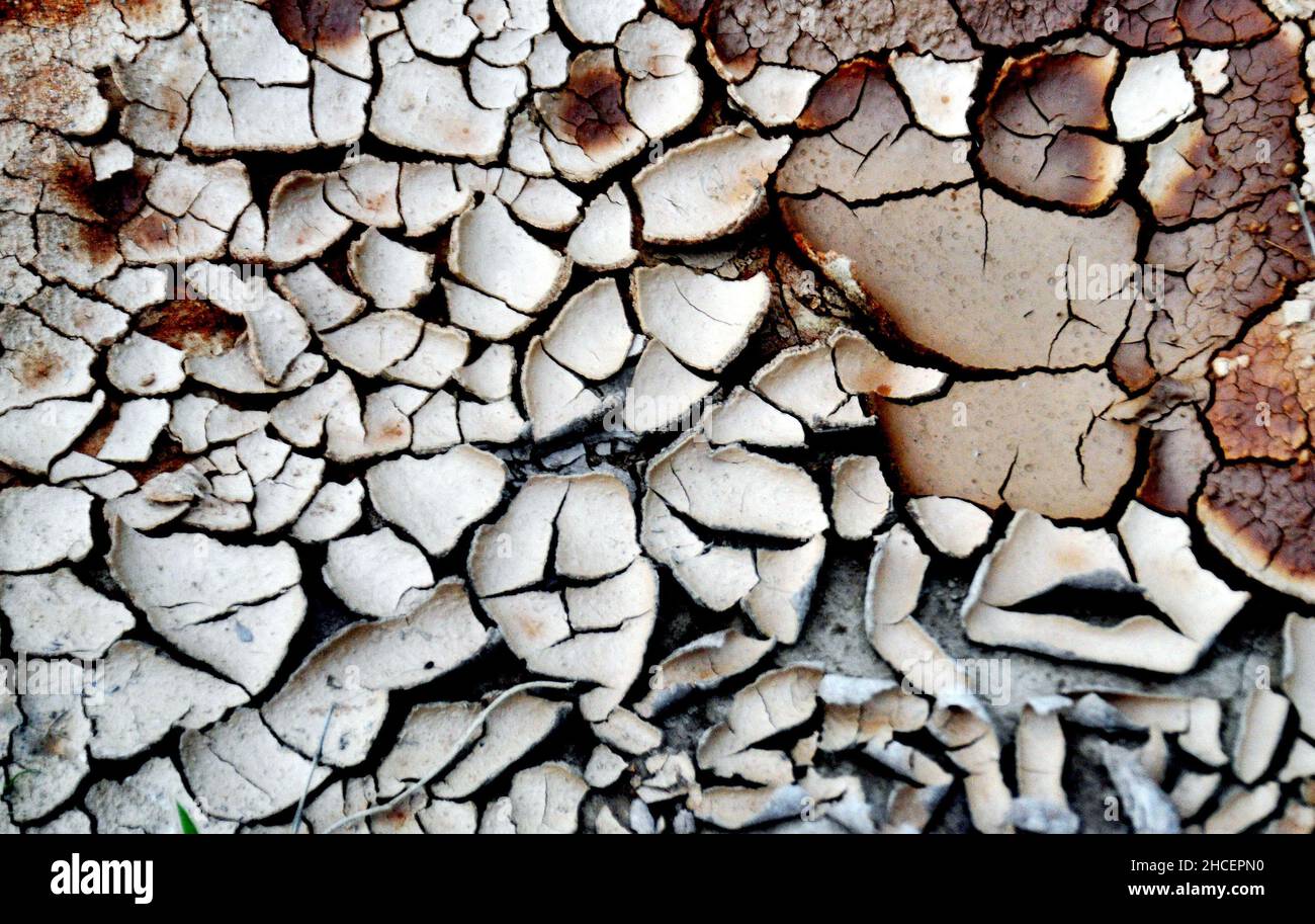 Soil cracks caused by hot weather Stock Photo - Alamy