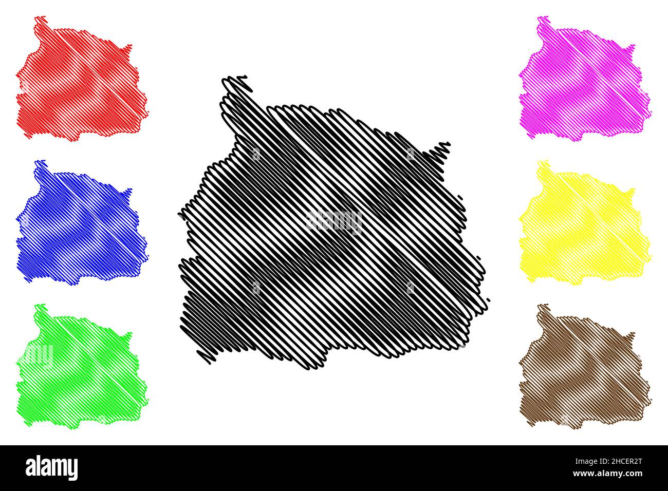 Rajanna Sircilla district (Telangana State, Republic of India) map ...