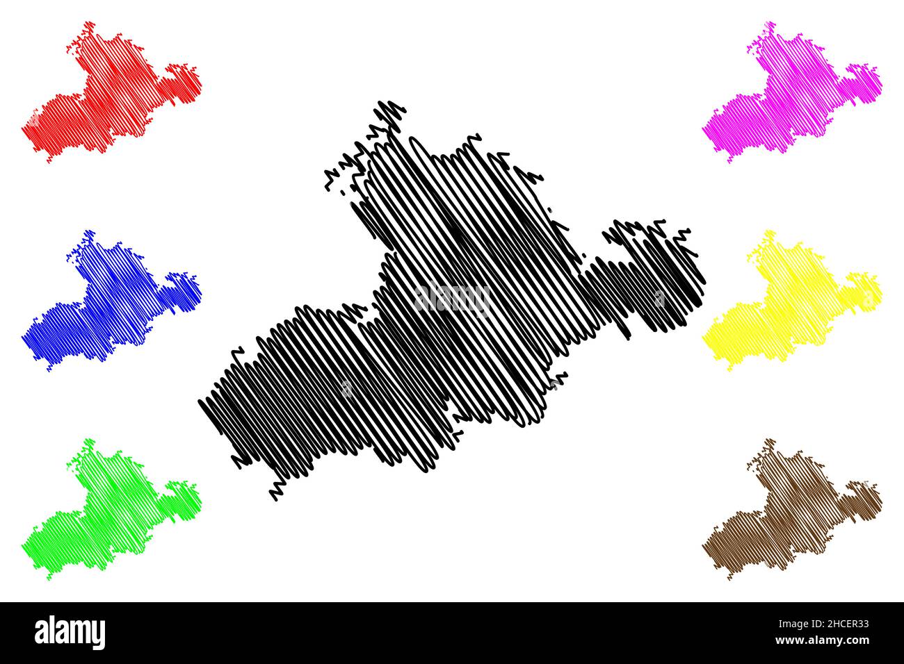 Rajkot district (Gujarat State, Republic of India) map vector ...