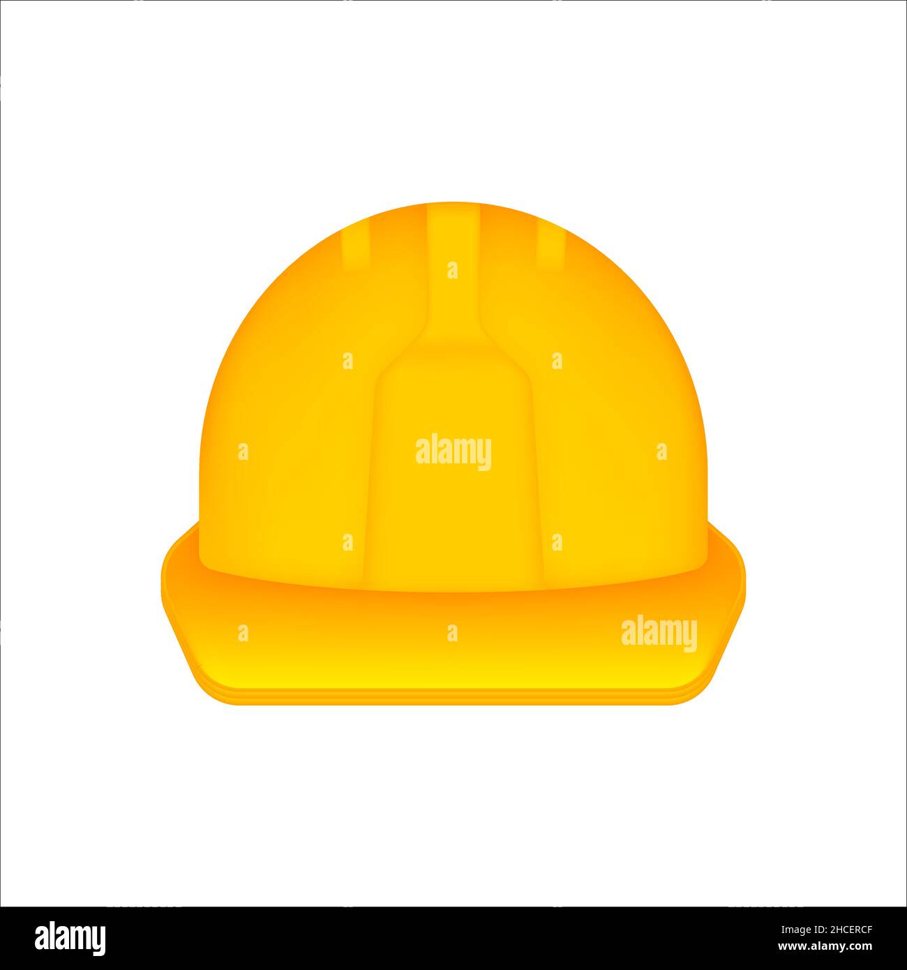 Yellow helmet on white background. Realistic isolated vector. Vector ...