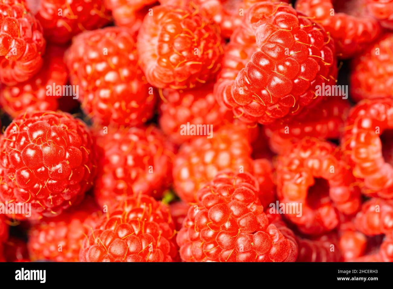 Fresh and sweet raspberries background or backdrop Stock Photo - Alamy