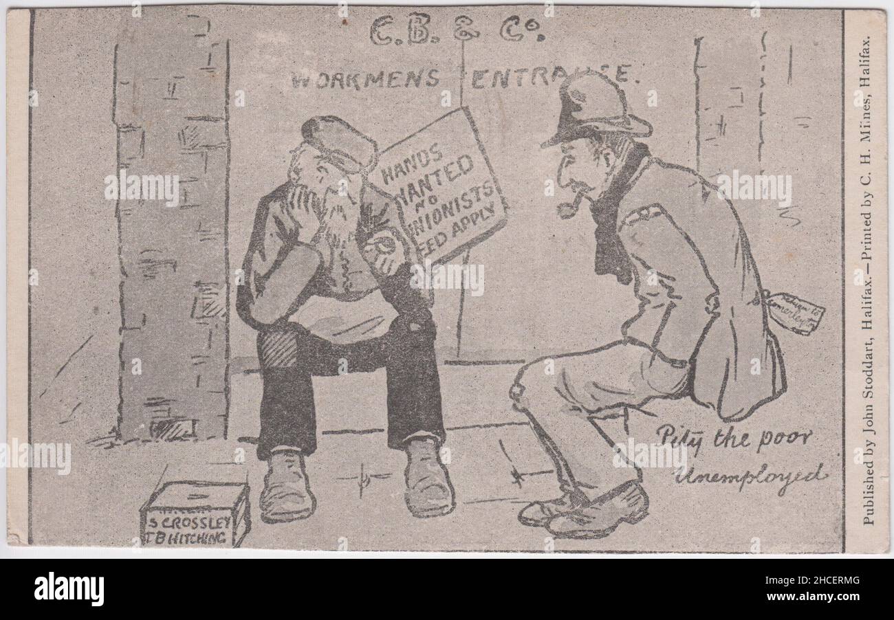 "Pity the poor unemployed", Halifax, Yorkshire, early 20th century ...